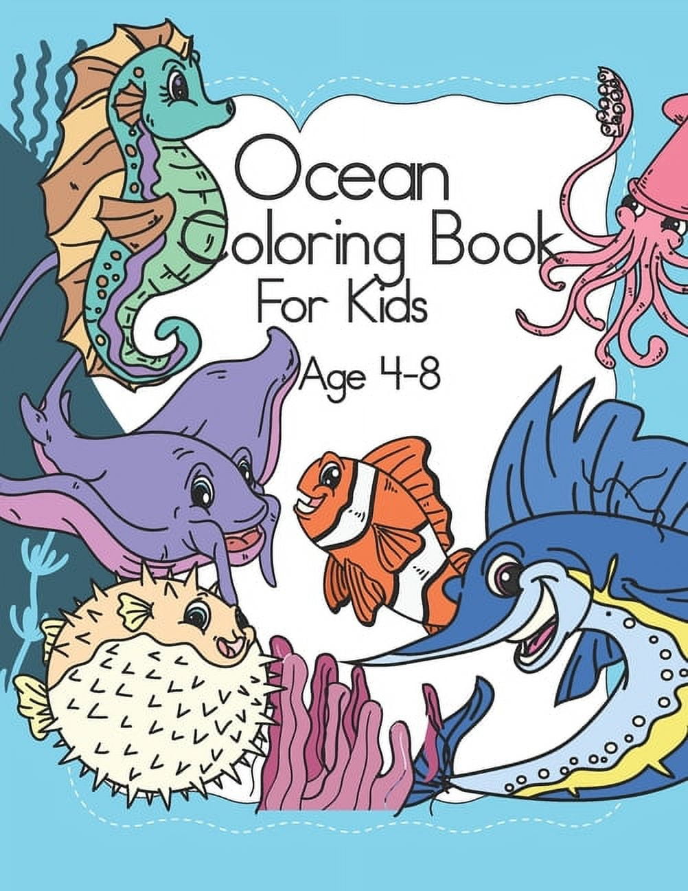 Ocean coloring Book For Kids: Sea Creatures Colouring Book Amazing ...