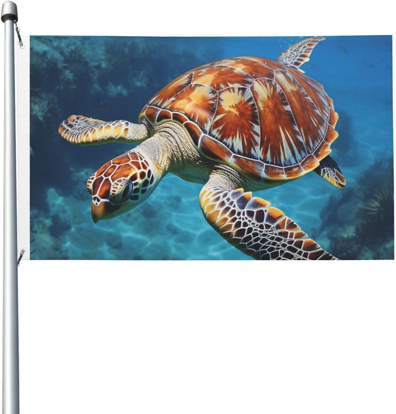 Ocean cute sea turtle oil painting Flag 3x5 ft Flags for Outside Funny ...