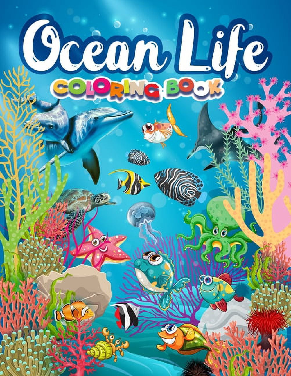 Ocean life coloring book: Ocean coloring book for adults. Aquatic ...