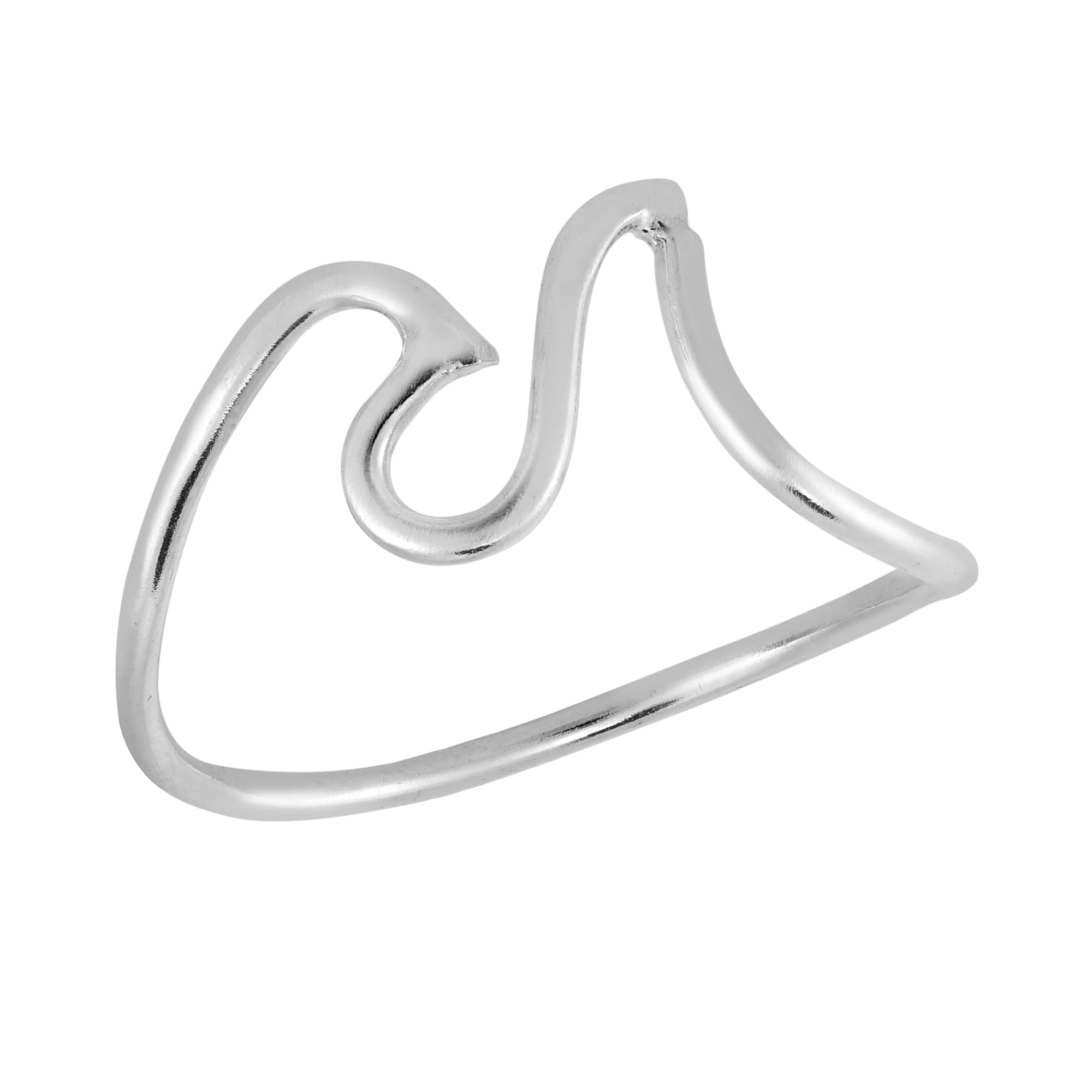 Ocean's Beauty Exciting Double Wave Sterling Silver Ring-7 - Walmart.com