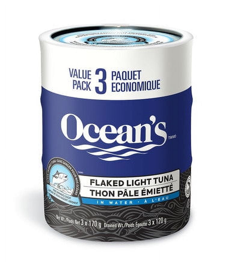 Ocean's Flaked Light Tuna in Water Multipack, 3-Count - Walmart.com