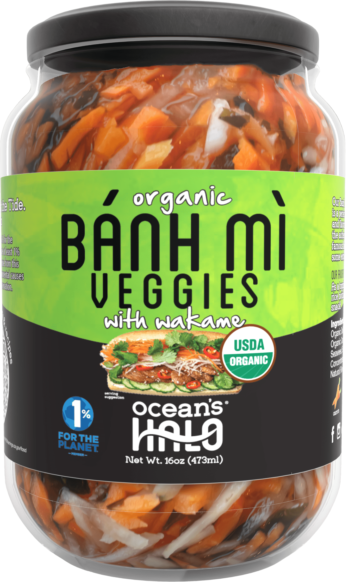 Ocean's Halo Organic Banh Mi Veggies, Crunchy Pickled Shredded Mixed ...