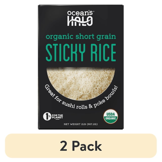 (2 pack) Ocean's Halo Organic White Sticky Sushi Rice, 2 lb. - Walmart.com