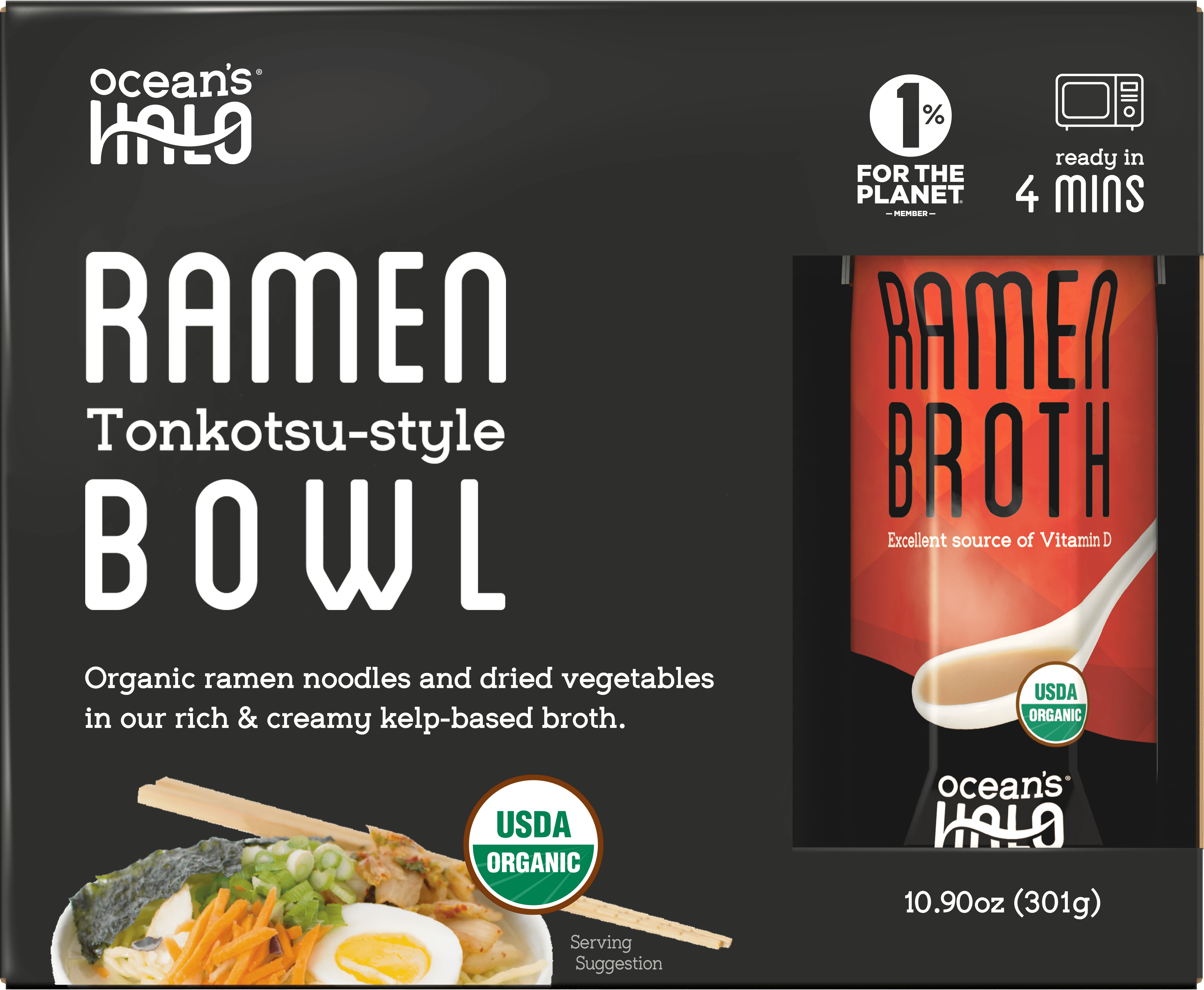 Ocean' Halo Vegan Ramen - Soup packs for food distributors - Walmart ...
