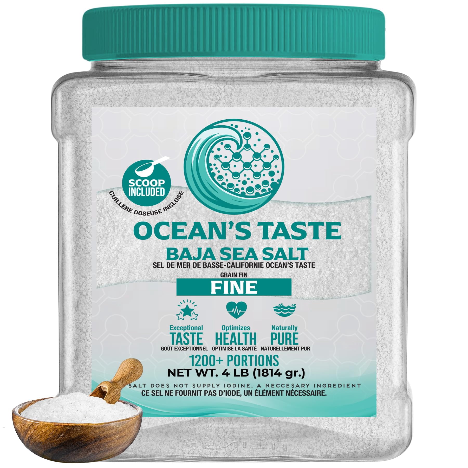 Ocean's Taste Baja Sea ESF27 Salt, 4 LB | Natural Grain, 4X More ...