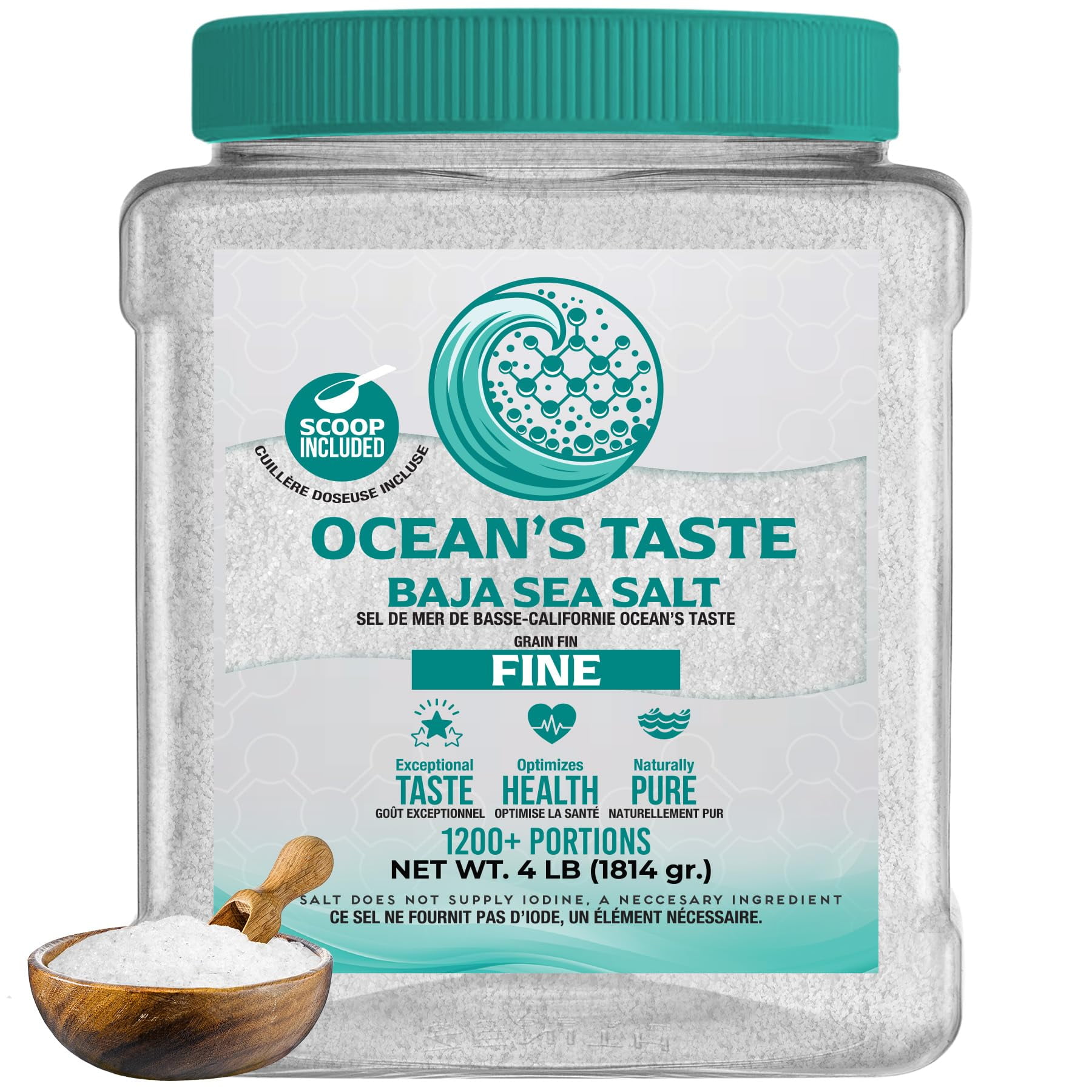 Ocean's Taste Baja Sea Salt, MDA05 4 LB | BULK | Grain, 4X More ...