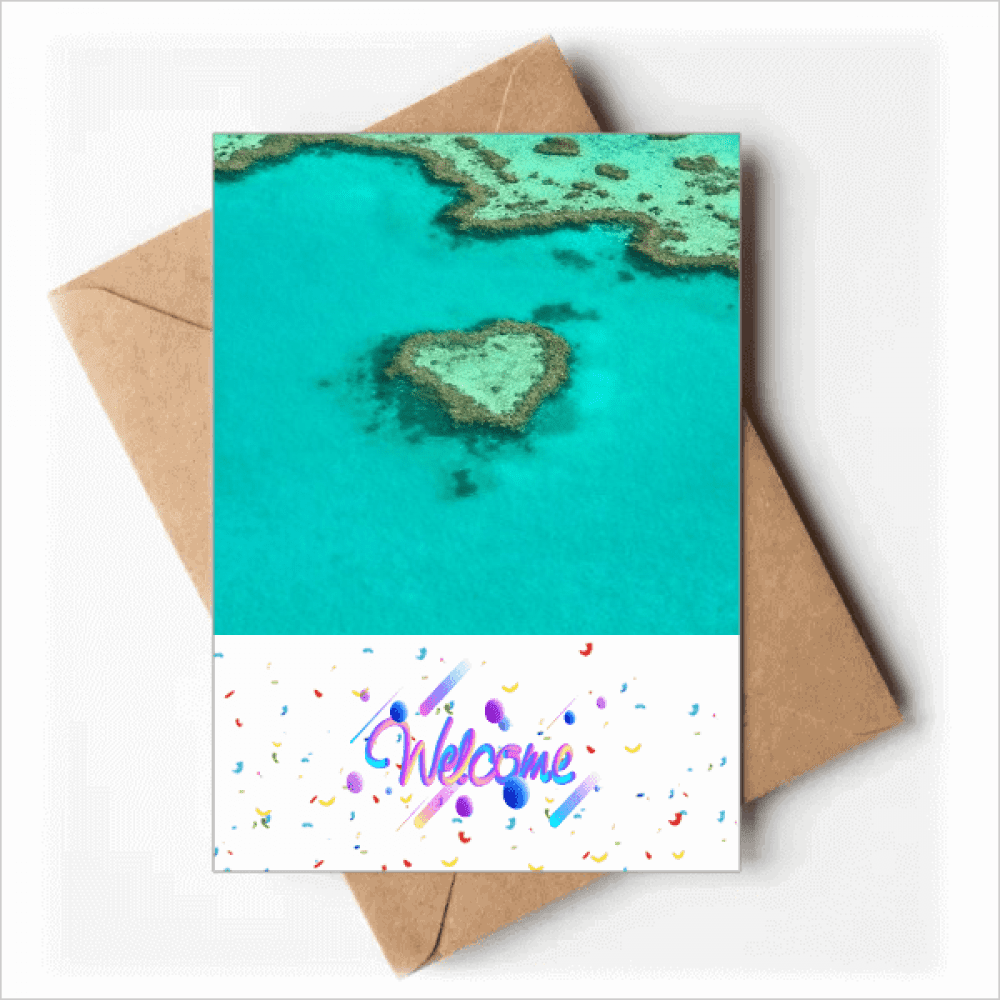 Ocean-shape island nature picture Welcome Back Greeting Cards Envelopes ...