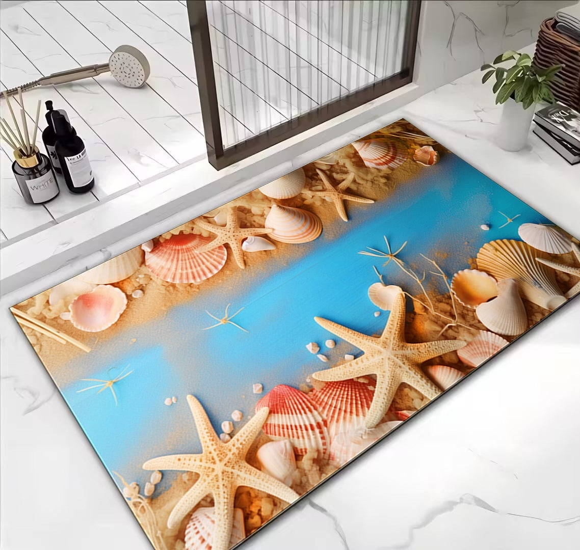 Ocean star pattern bathroom door mats bedroom living room absorbent ...