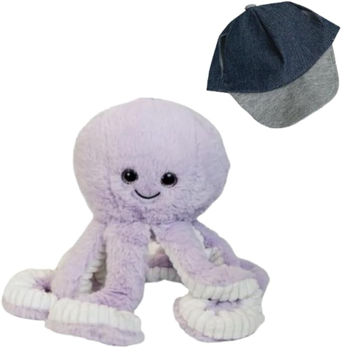 Ocean the Octopus (Eco) Plush with Blue & Grey Baseball Cap (6-Pack) 16 ...