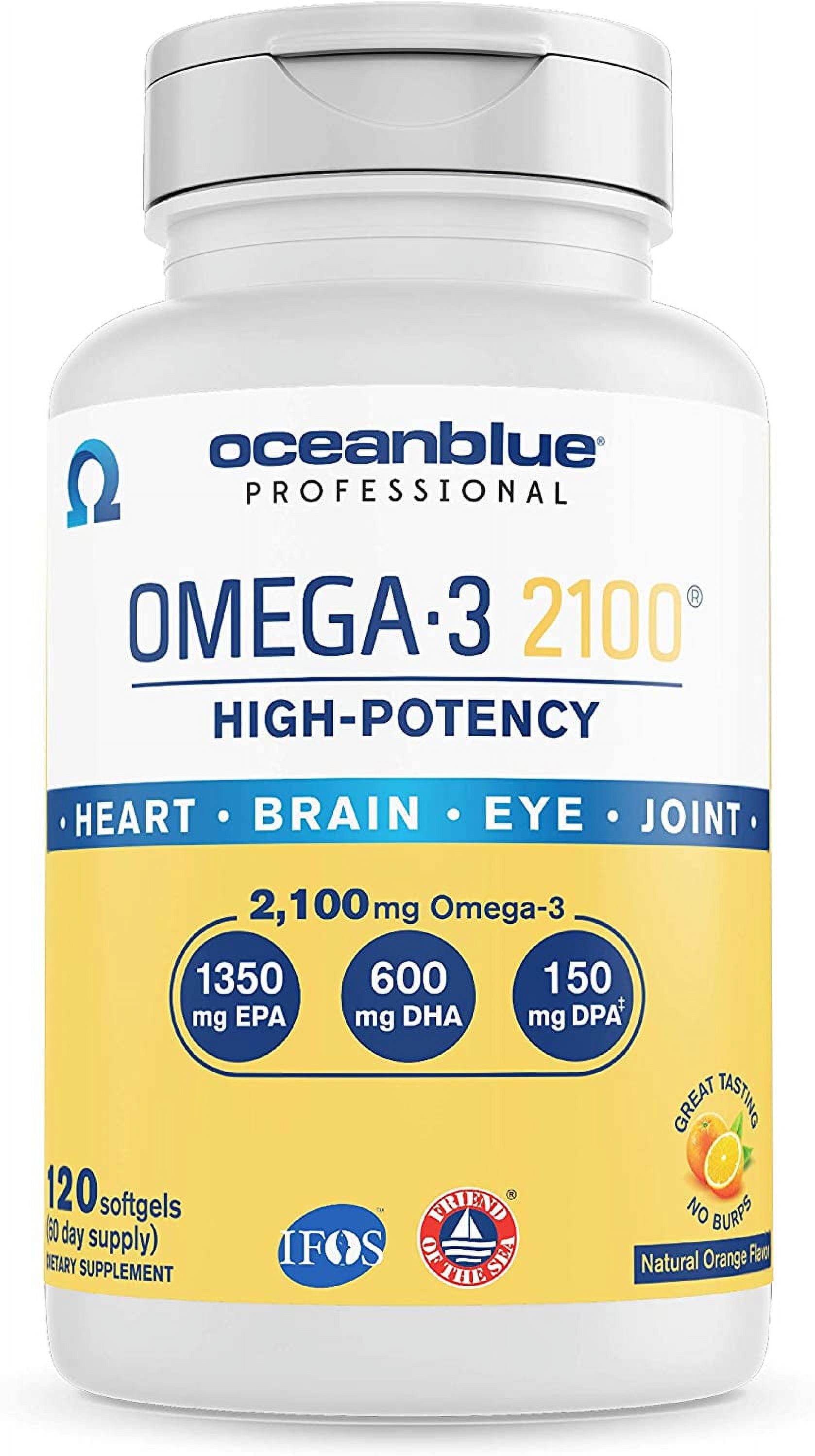Oceanblue Pure Omega-3 2100 - Highly Concentrated, Triple Strength, No ...