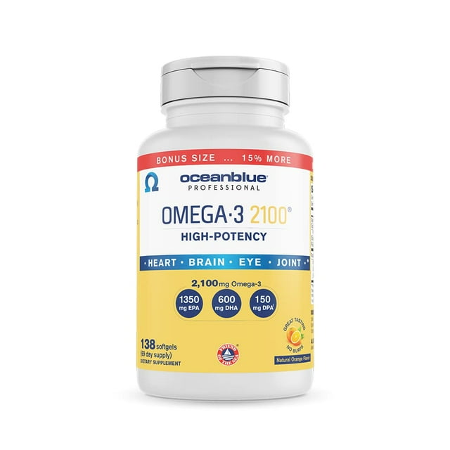 Oceanblue Omega-3 2100, Triple Strength Fish Oil, 138 ct, High-Potency ...