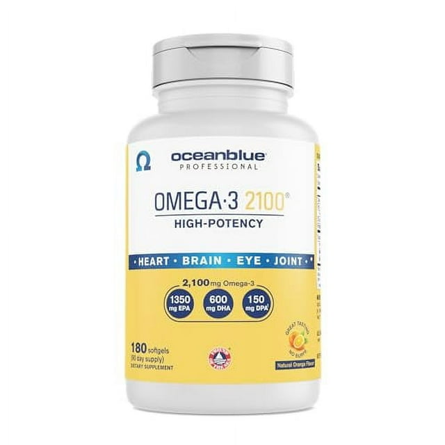 Oceanblue Omega-3 2100, Triple Strength, Wild-Caught, Orange Flavor ...