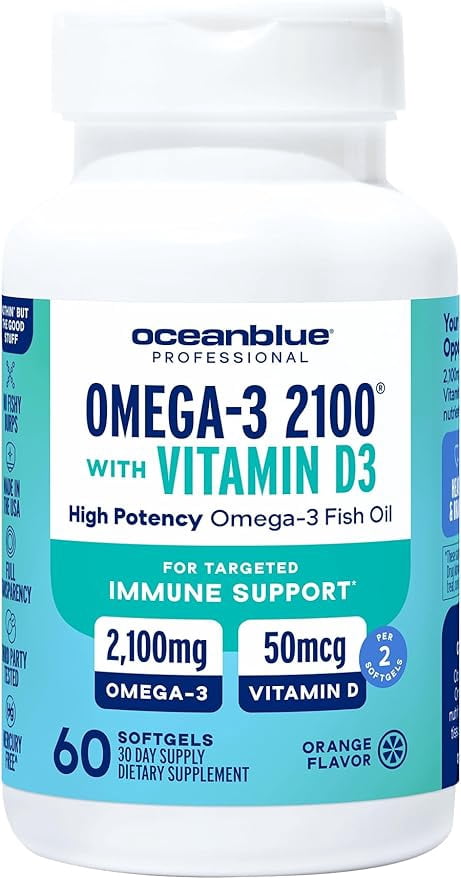 Oceanblue Professional Omega-3 2100 with Vitamin D3 60 ct Triple ...