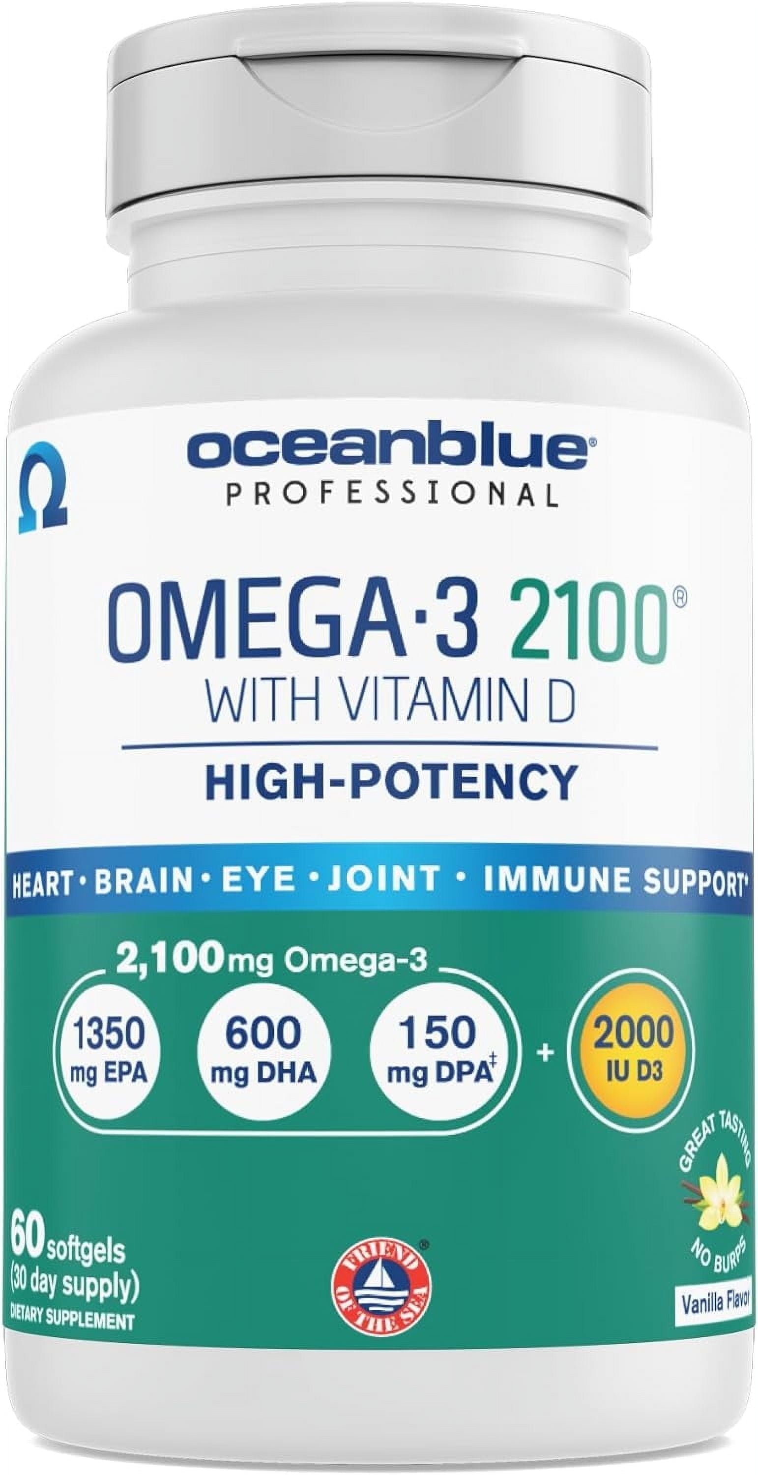 Oceanblue® Professional Omega-3 2100 - Burpless Supplement with Vitamin ...