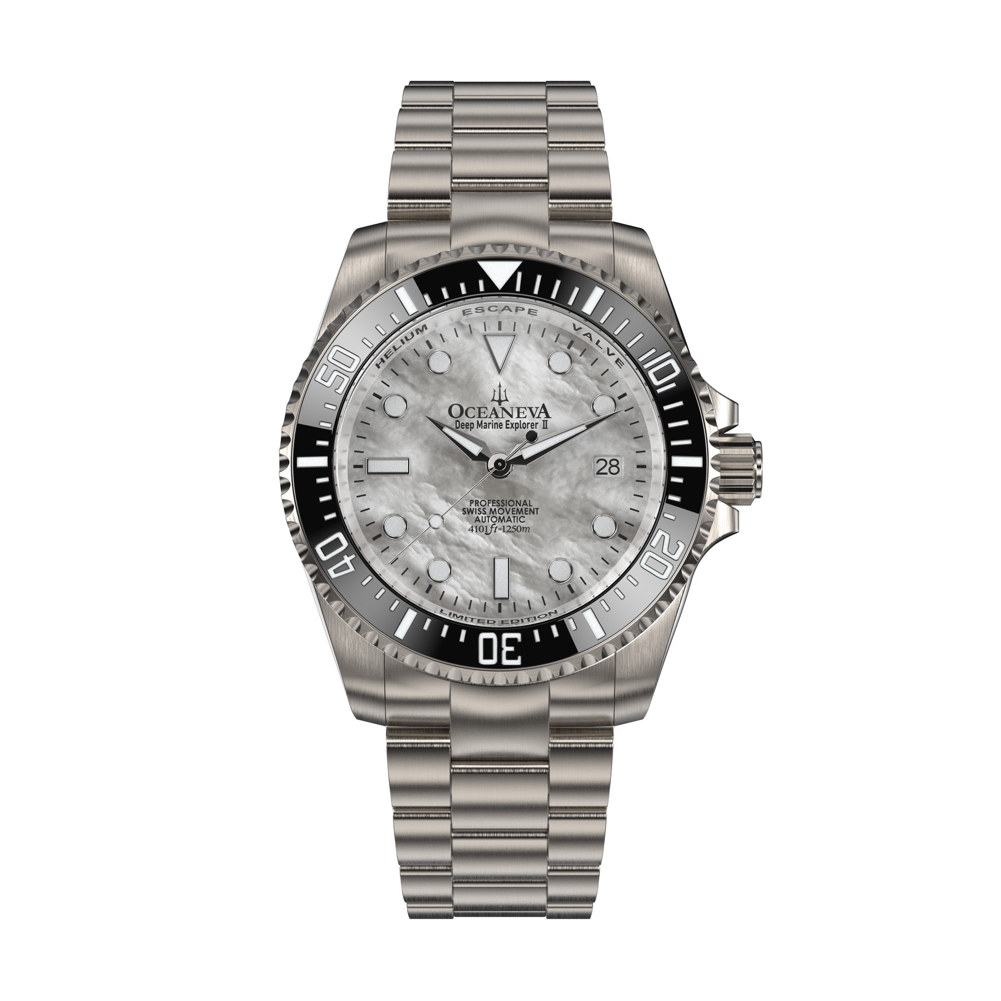 Oceaneva Titanium Deep Marine Explorer II Automatic Mother of Pearl ...
