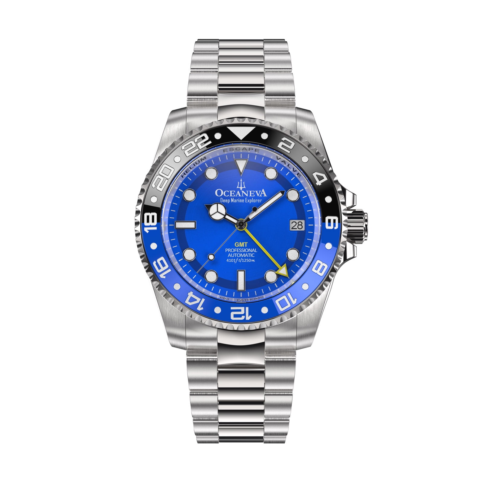 Oceaneva Deep Marine Explorer GMT Automatic 1250M Pro Diver Blue ...