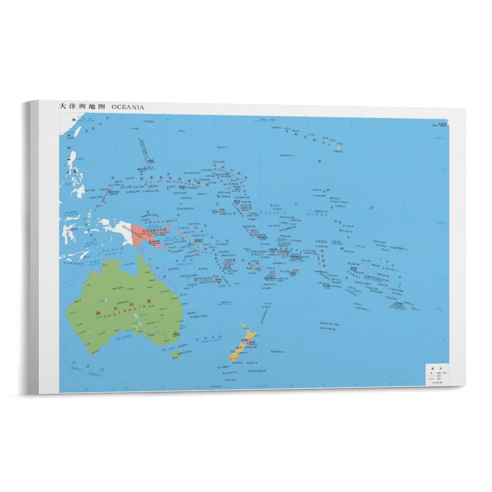 Oceania Map Color Separation Poster Cool Artworks Painting Wall Art ...