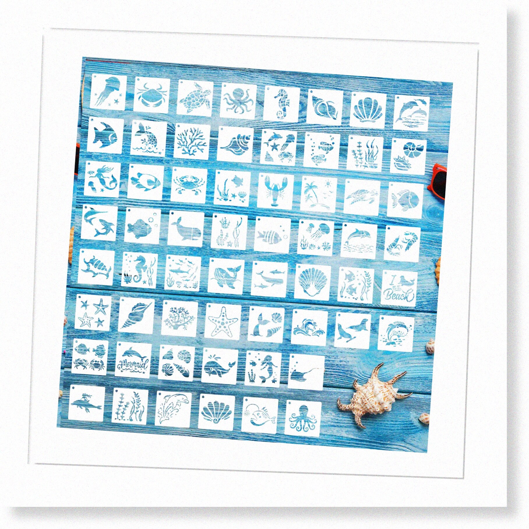 Oceanic Artistic Creations: 60-Piece Reusable Drawing Templates for DIY ...