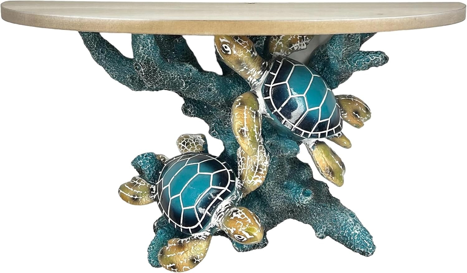 Oceanic Charm Decorative Shelf – Blue Coral Reef Base with Two Sea ...