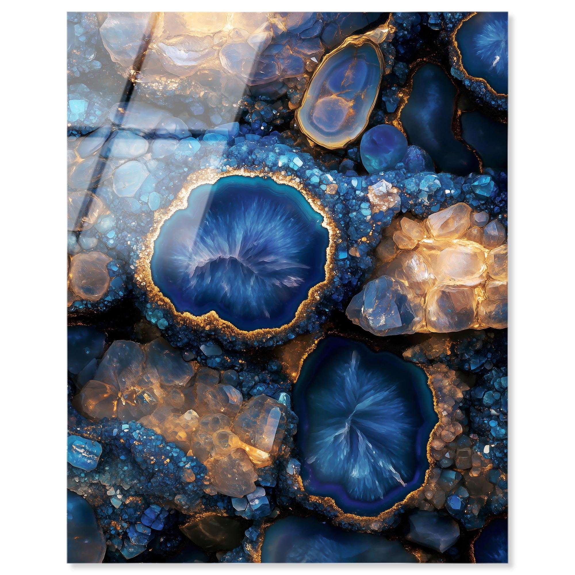Oceanic Gold Sparkle Acrylic Geodes Wall Decor by Art Remedy, Ready to ...
