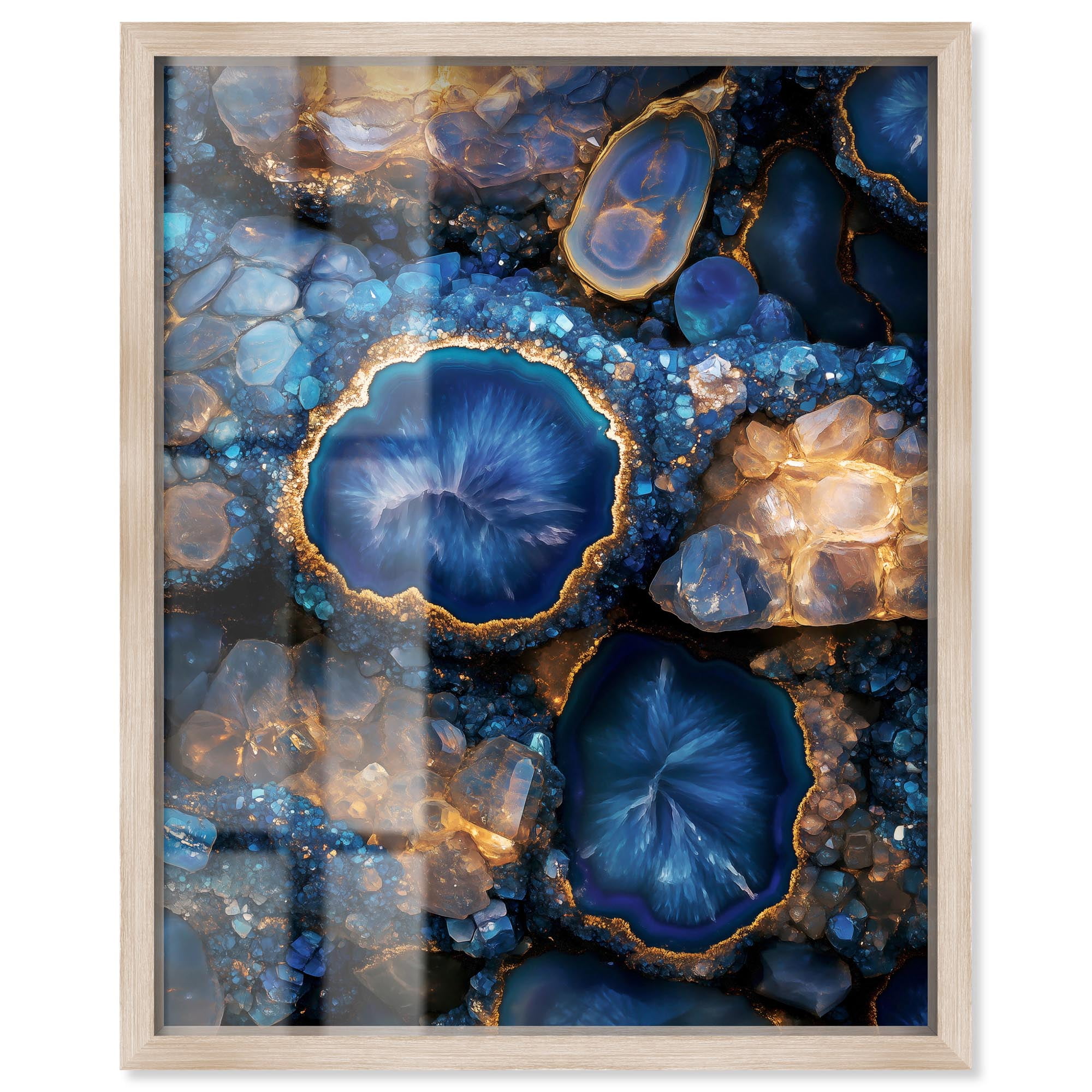 Oceanic Gold Sparkle Shadowbox Print Geodes Wall Decor by Art Remedy ...