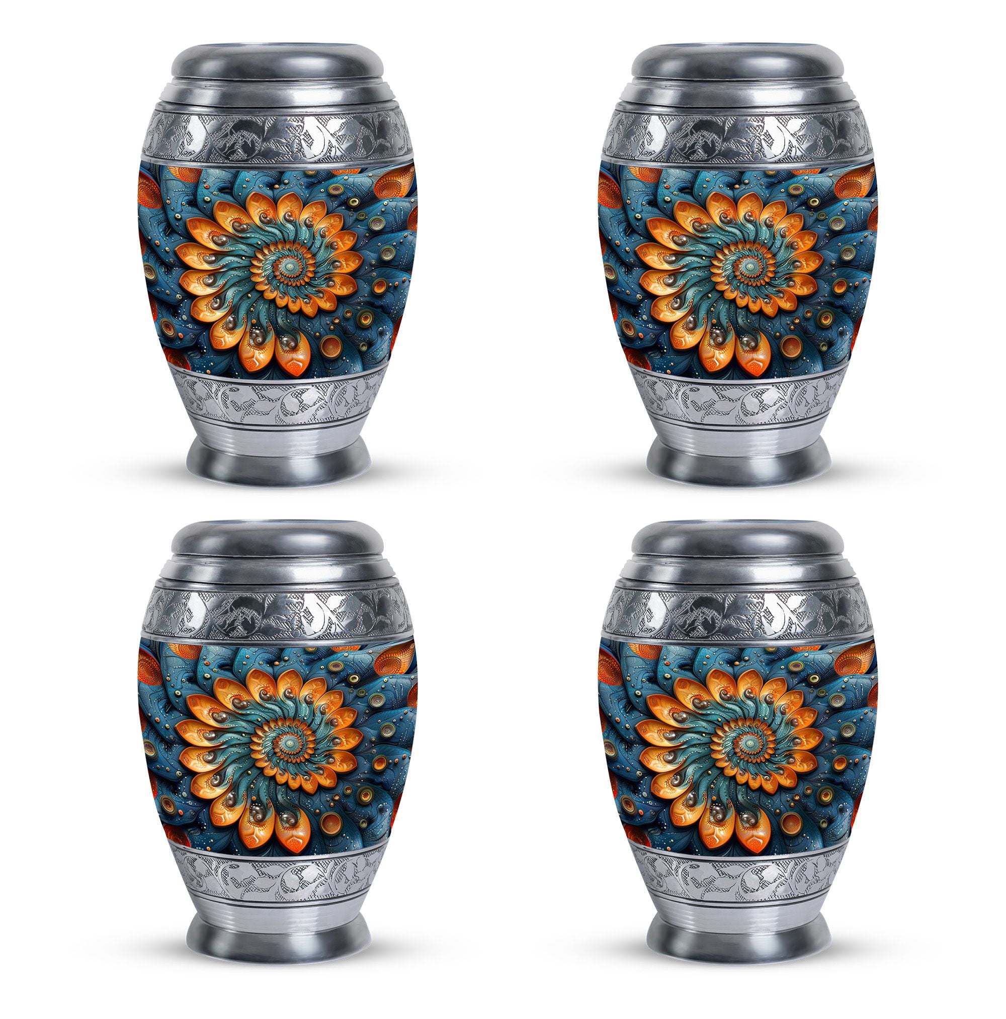 Oceanic Mandala Urn For Human Ashes Adult Woman - Mini Urns For Human ...