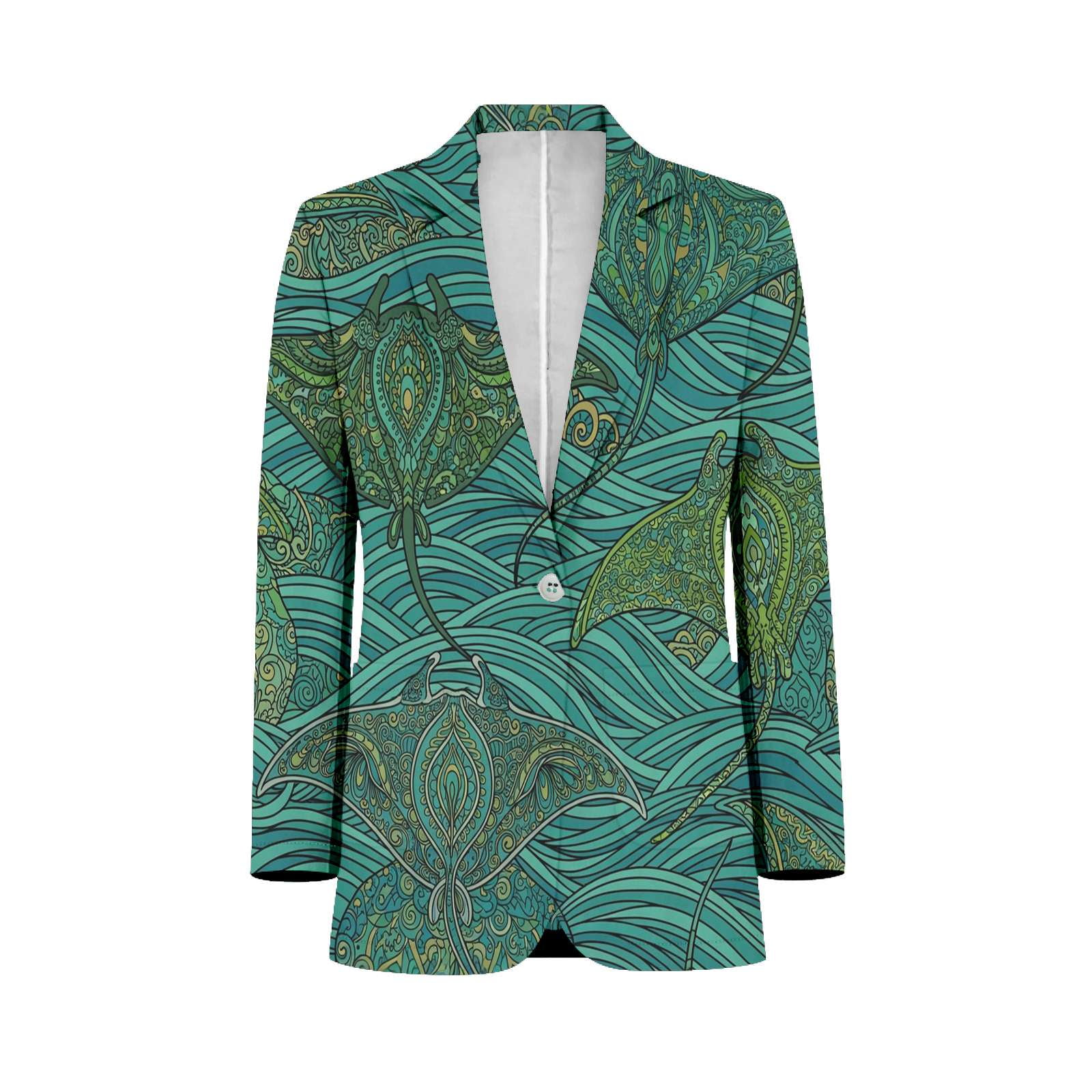 Oceanic Manta Ray Art Mens Suits Shawl Collar Slim Fit Suit Mens Groom ...