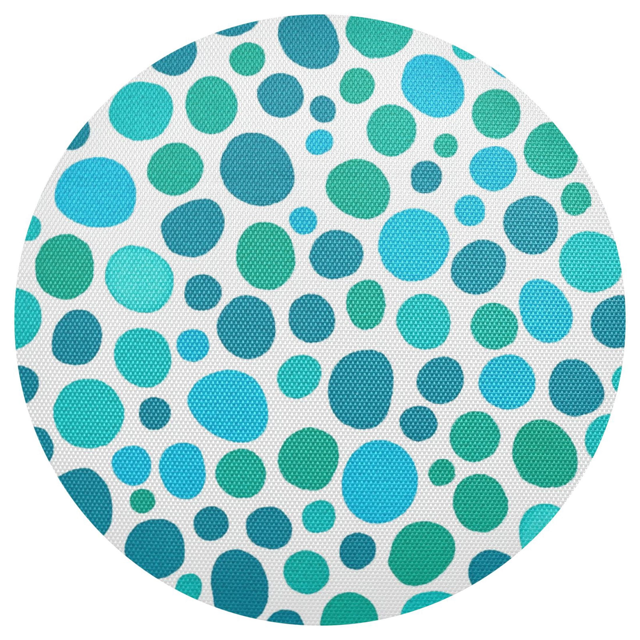 Oceanic Polka Dots 4-Piece 15.4in Heat-Proof PVC Plate Mats, Easy Cut ...