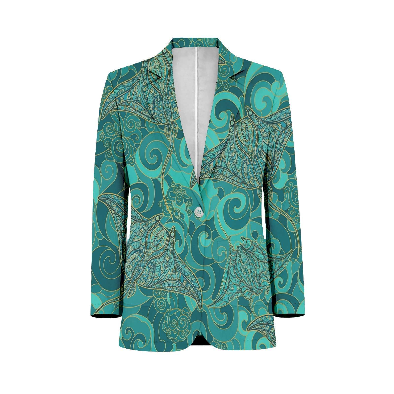 Oceanic Swirls & Manta Rays Customized Men's Suits full man Shawl ...