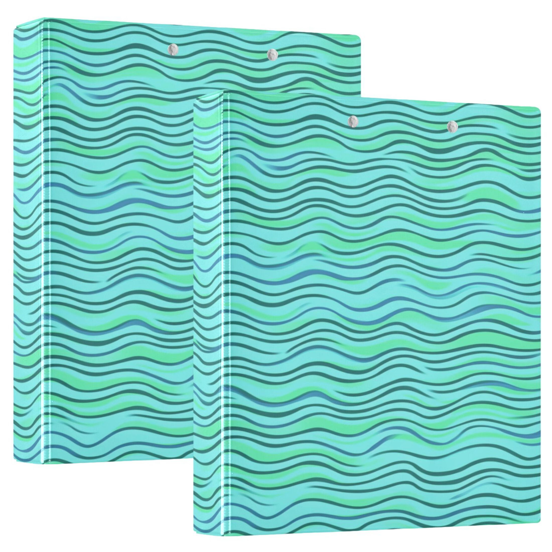 Oceanic Wave Rhythms 12.4x10.6in PVC Round Ring Binder, D-Ring 3-Hole ...