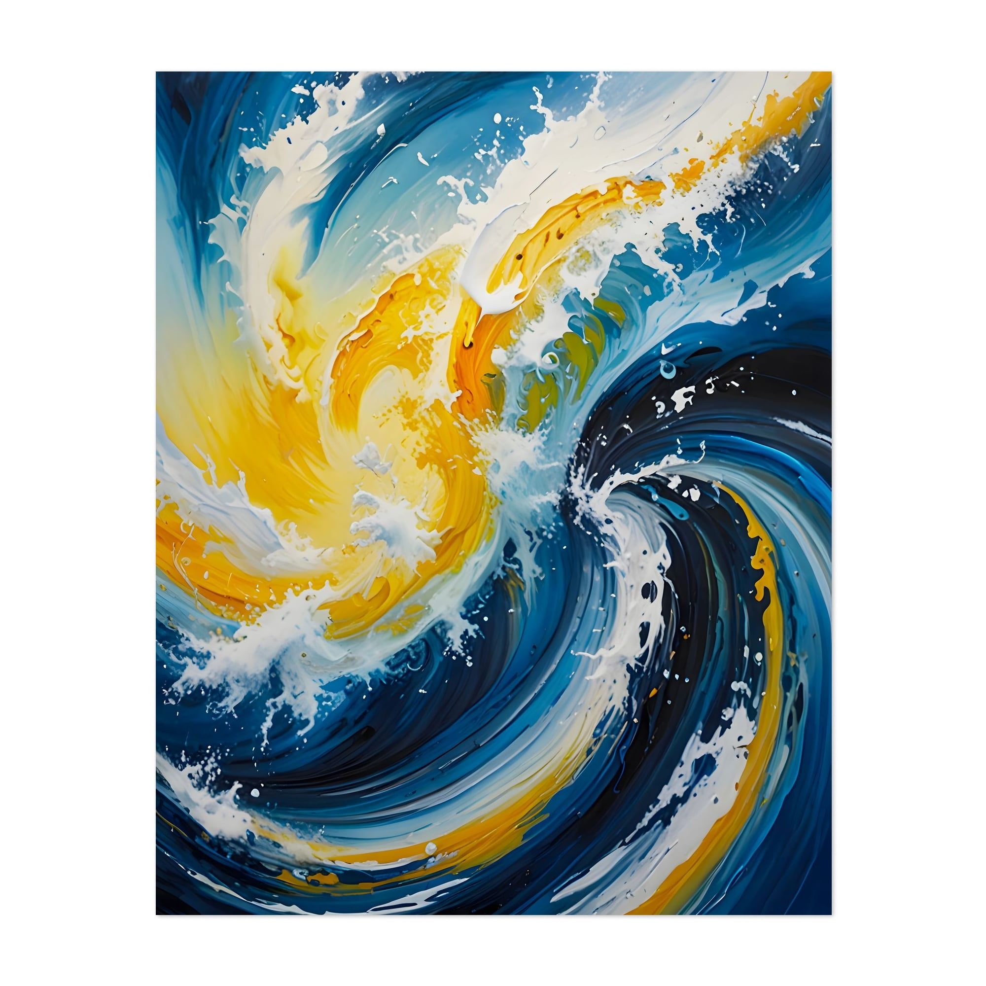 Oceanic Whirlwind - Painting Abstract Waves Modern Art Ocean Surrealism ...