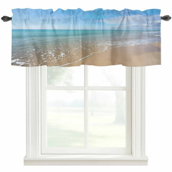 Oceans Beach Valances for Windows Blue Sky Summer Landscape Nature ...