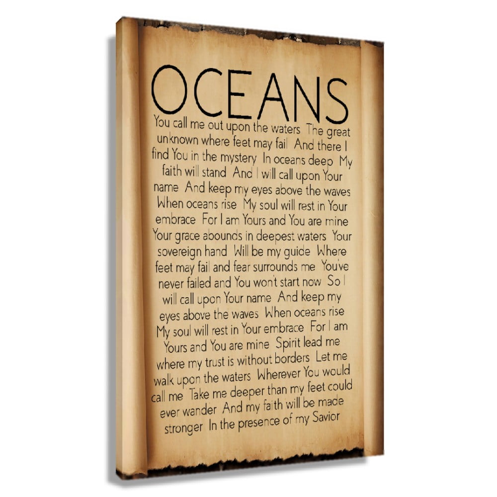 Oceans Lyrics Wall Art Prints Poster Nature Paintings on Canvas Living ...
