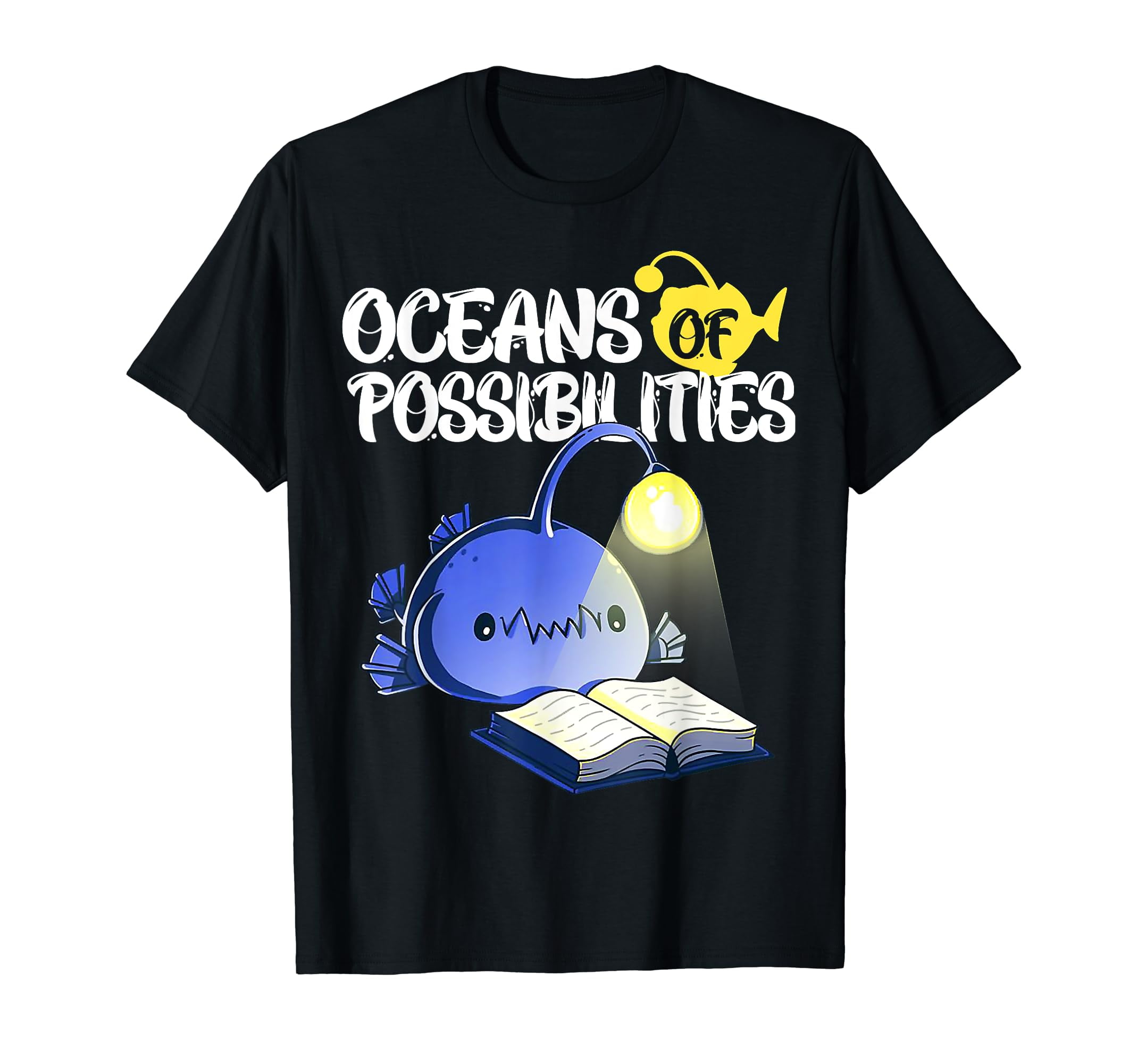Oceans Of Possibilities Summer Reading Anglerfish T-Shirt - Walmart.com