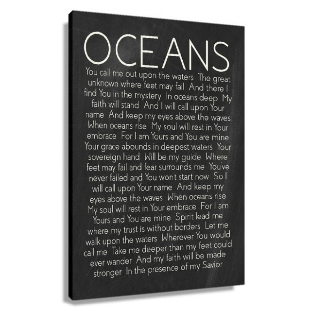 Oceans Song Lyrics Wall Art Prints Poster Pictures Giclee Fine Art ...
