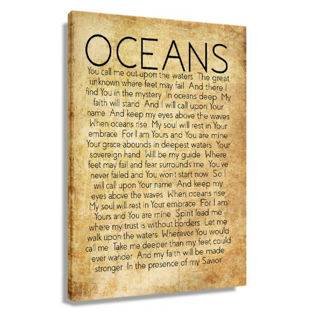 Oceans Song Lyrics Wall Art Retro Prints Poster Nature Pictures for ...