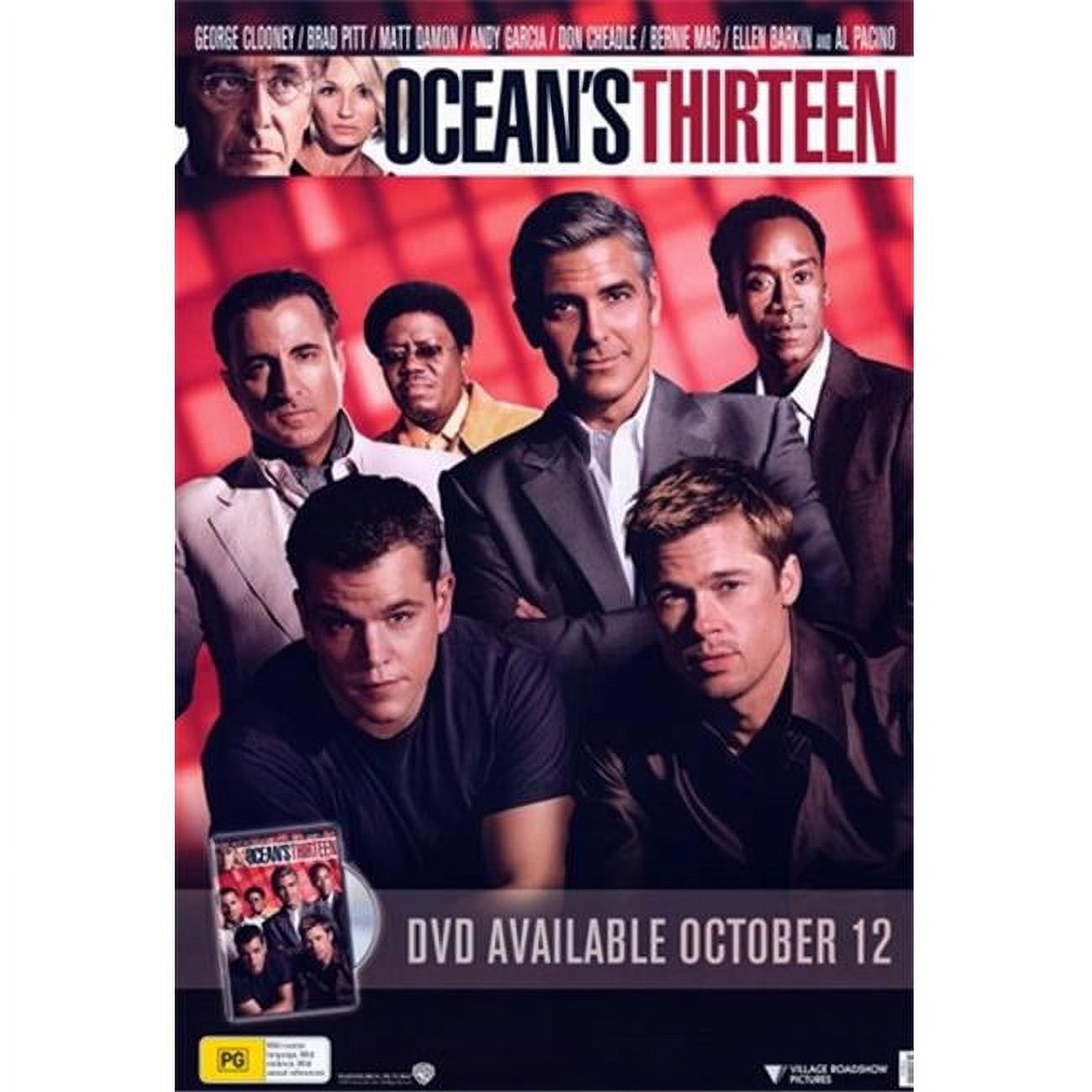 Oceans Thirteen Dvd Promotional Movie Poster - 11 x 17 in. - Walmart.com