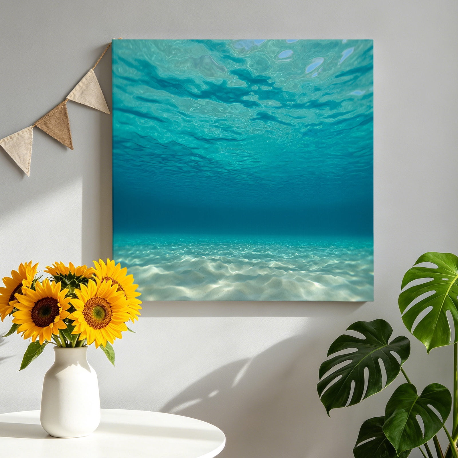 Oceans Waves Canvas Wall Art, Seabed Sea Landscape Nature Summer ...