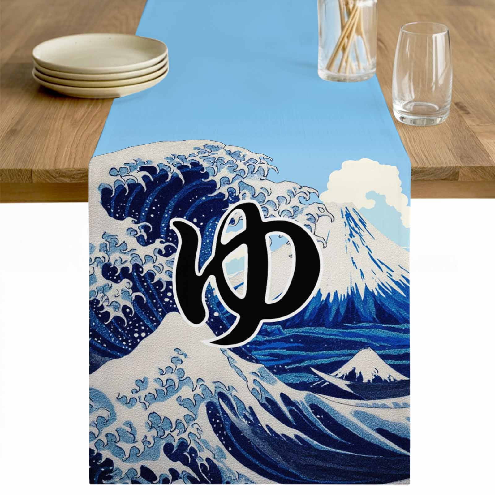 Oceans Waves Table Runner 60 Inches Long Farmhouse Dress Scarves ...