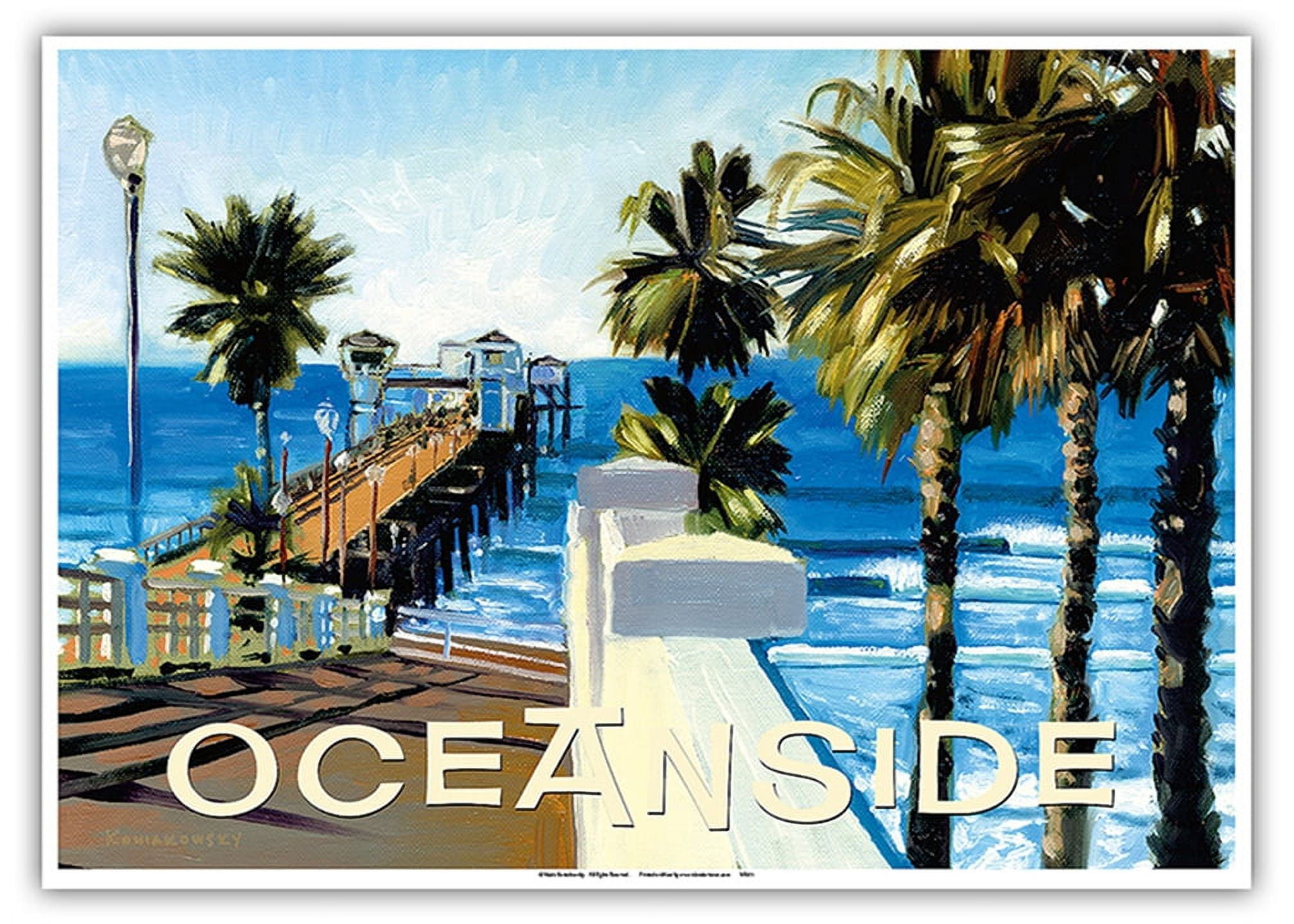 Oceanside Beach Pier California - Vintage Travel Poster by Wade ...