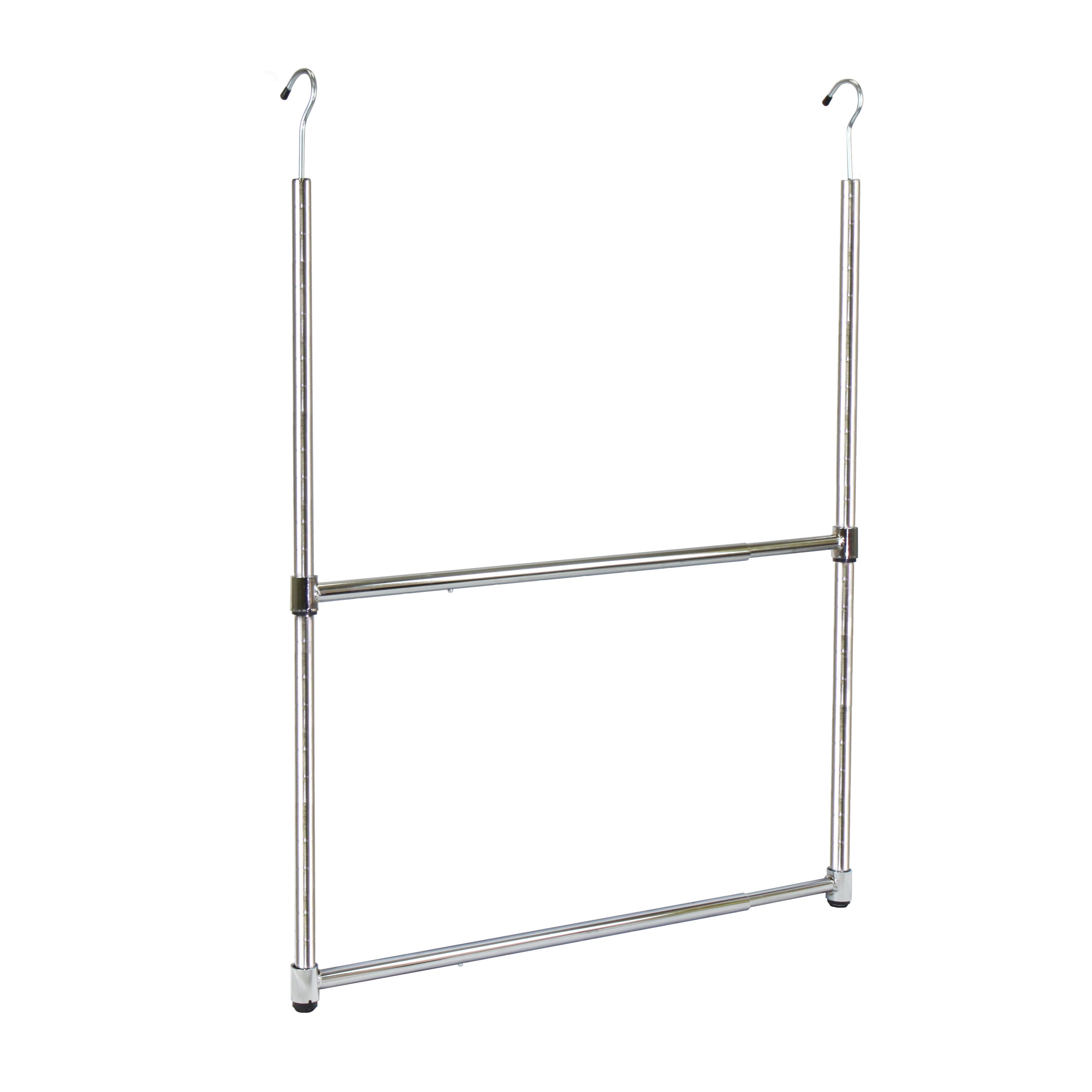 Oceanstar 2-Tier Portable Adjustable Closet Hanger Rod, Chrome ...