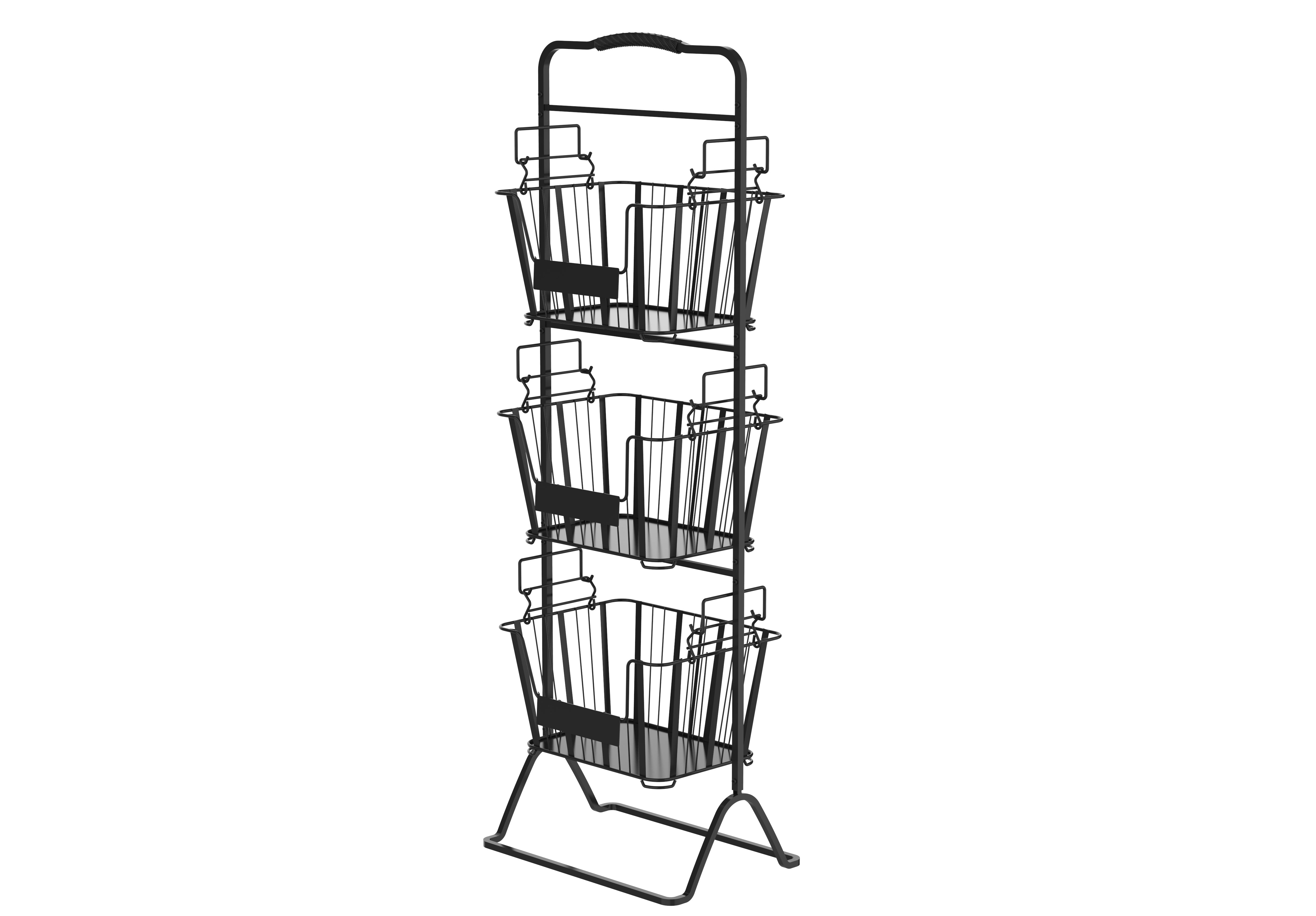Oceanstar 3-Tier Metal Wire Storage Basket Stand with Removable Baskets ...