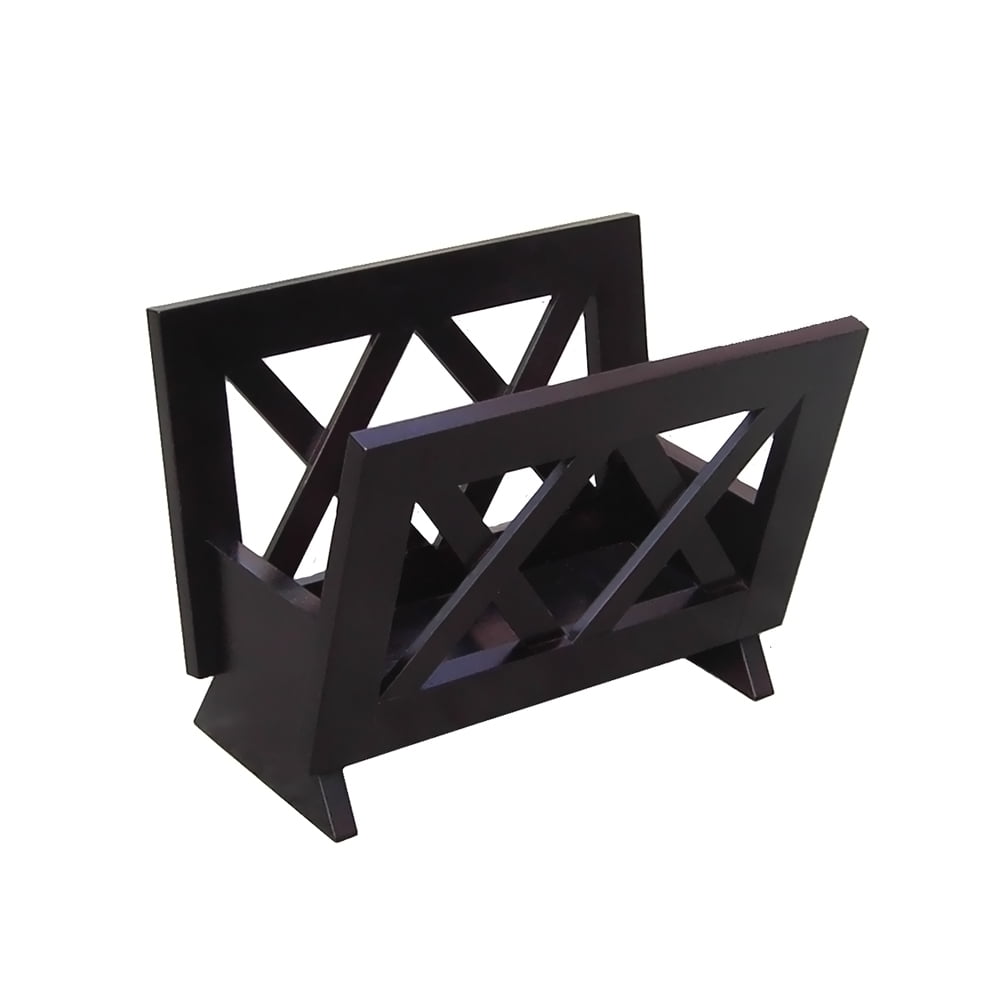 Oceanstar Mahogany Solid Wood Magazine Rack 15.75 in L x 10.25 in W ...