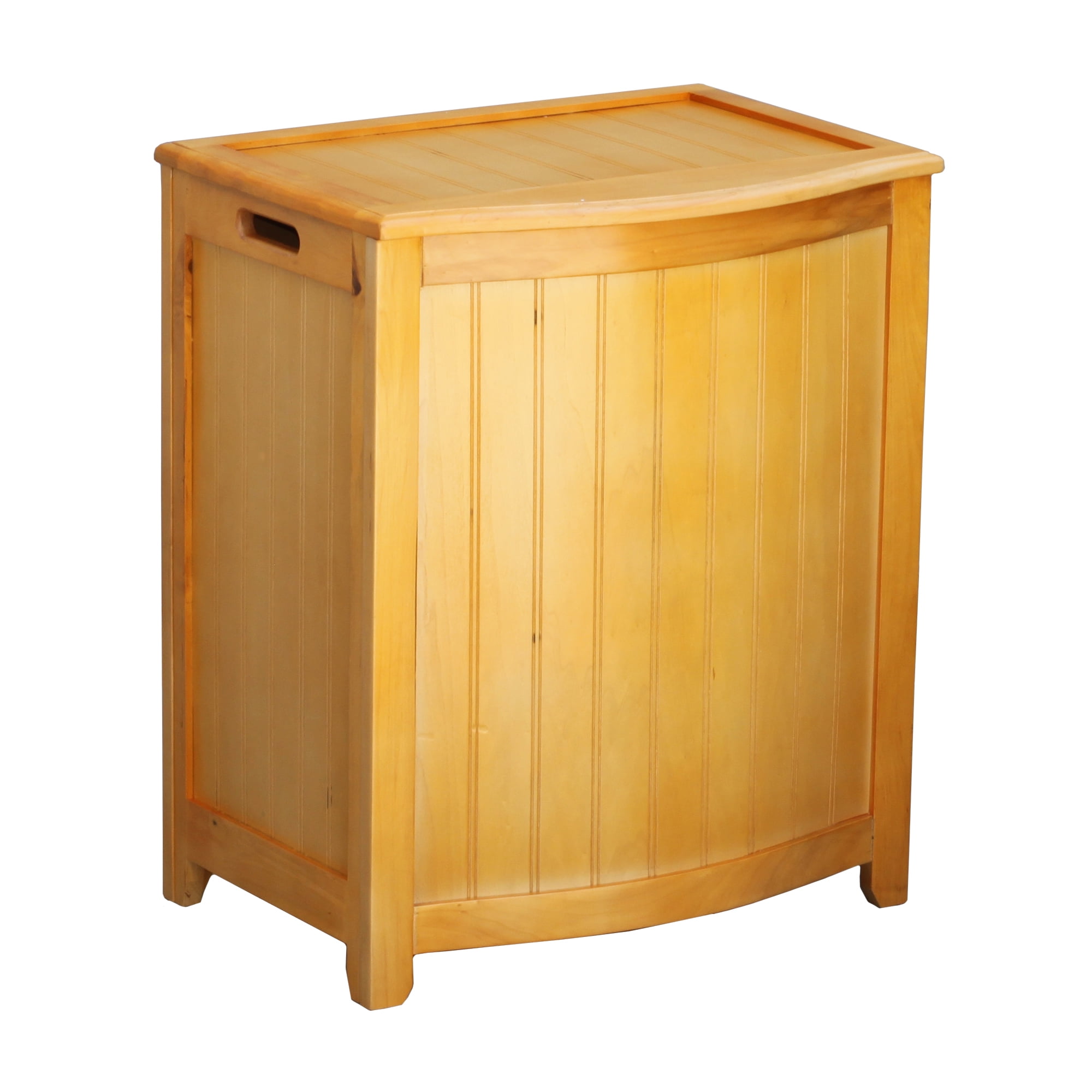 Oceanstar Finished Bowed Front Laundry Wood Hamper with Interior Bag ...