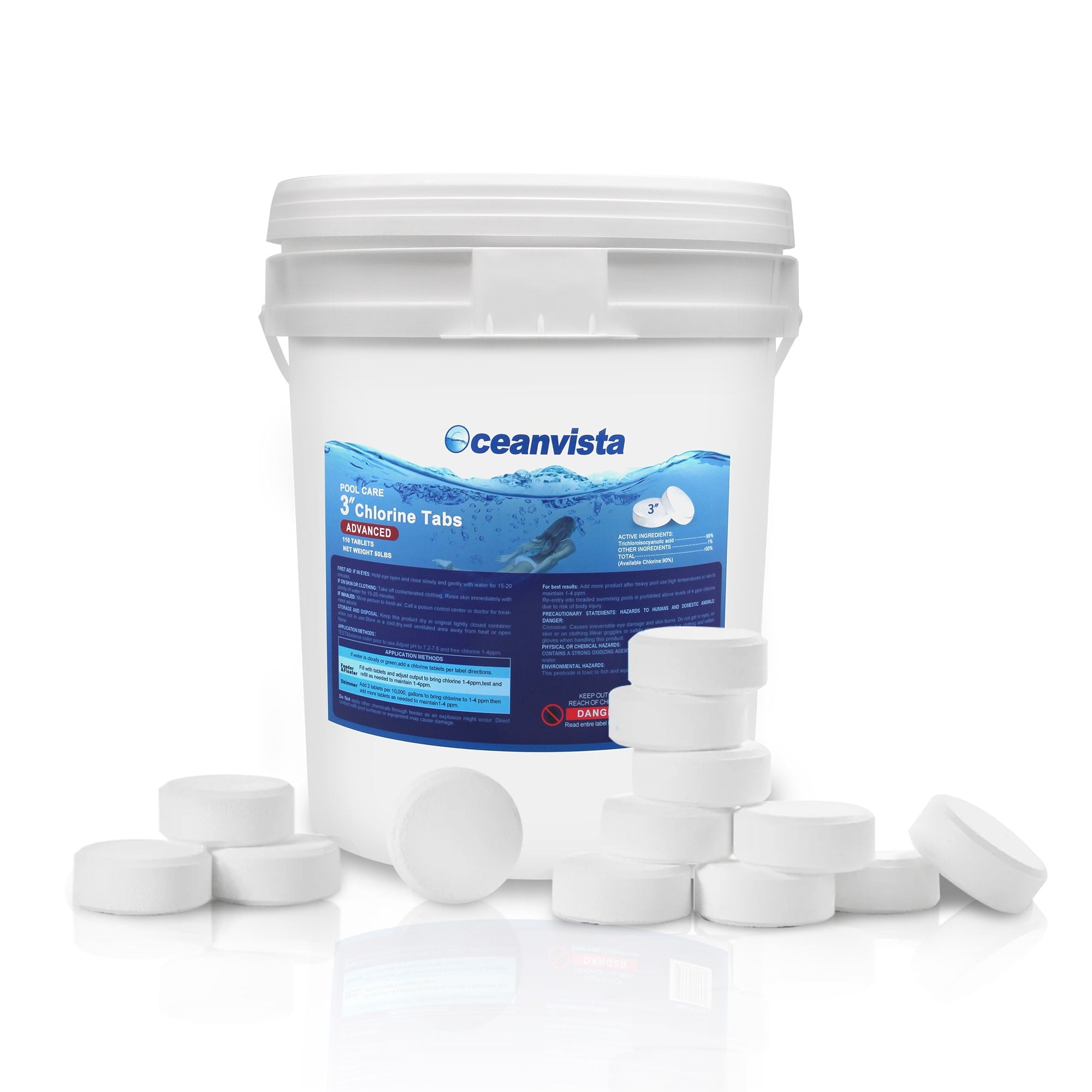Oceanvista 3-Inch Stabilized Chlorine Tablets, 50 lbs - Walmart.com