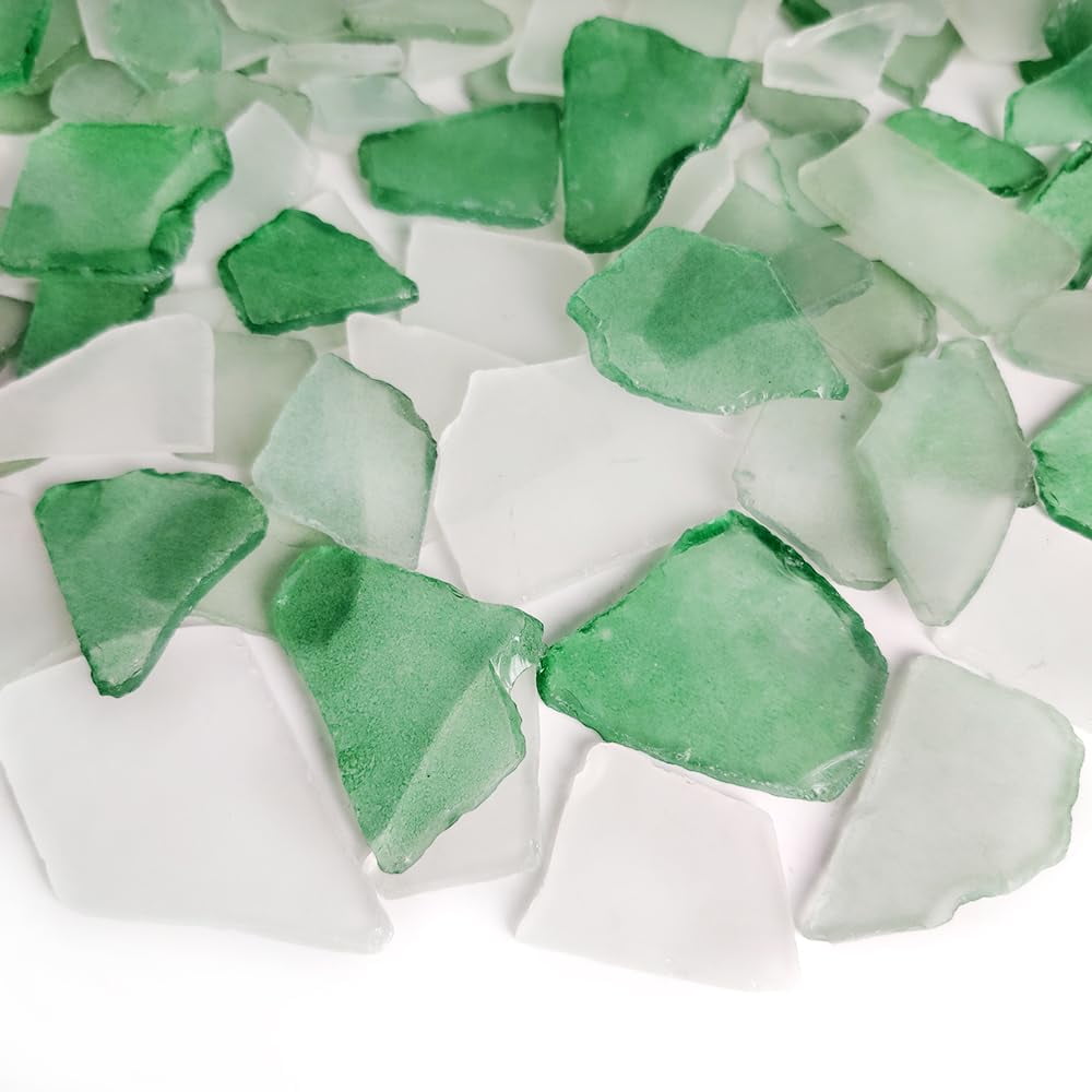 1 Lb Sea Glass Ocefeiyue Clear Sea Glass Pieces - 1 LB Bulk, Frosted ...