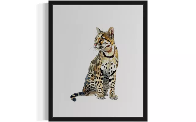 Ocelot Animal Watercolor Art Print Poster Wall Art Painting NO FRAMED ...