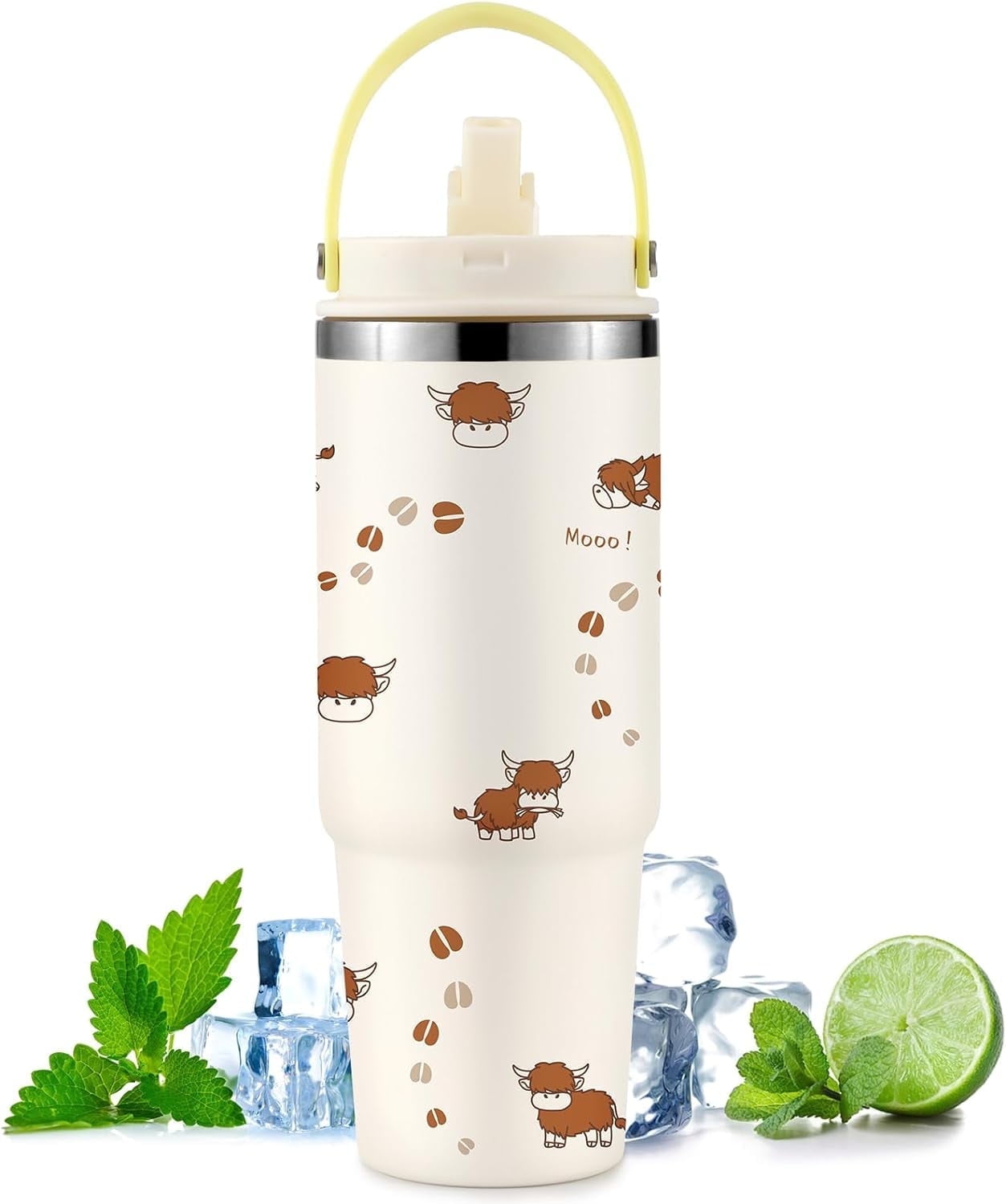 Ochapa Highland Cattle 30oz tumbler Stainless Steel With Handle Flip ...