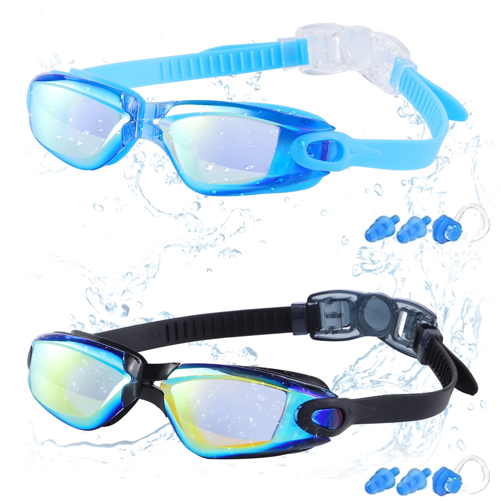 Ochapa Kids Swim Goggles, 2 Pack Swimming Goggles for Swimming 4-14 ...