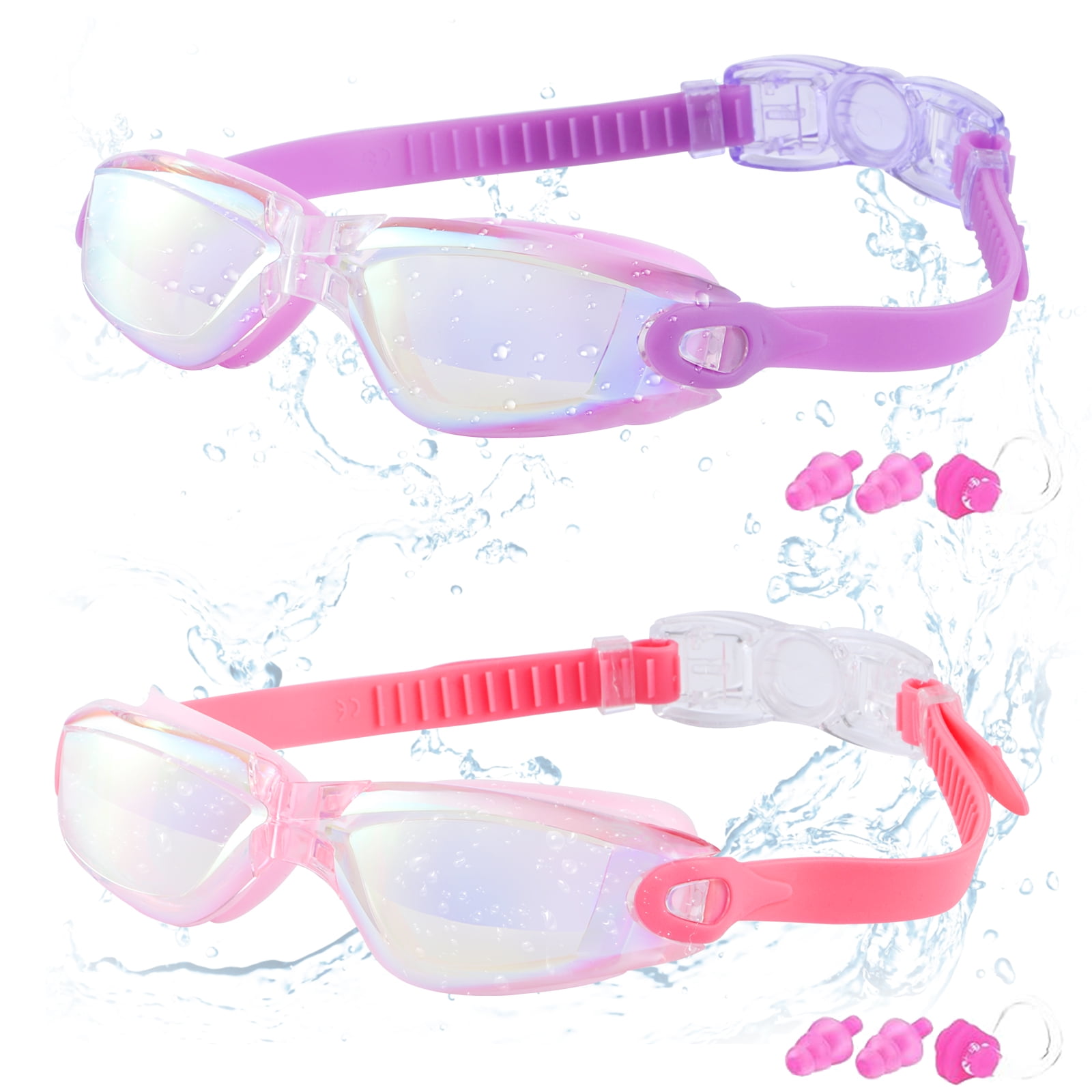 Ochapa Kids Swim Goggles, 2 Pack Swimming Goggles for Swimming 4-14, Goggles Swimming for Boys ...